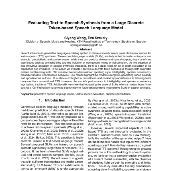 Evaluating Text To Speech Synthesis From A Large Discrete Token Based 0505