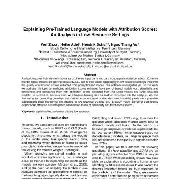 Explaining Pre Trained Language Models With Attribution Scores An Analysis In Low Resource