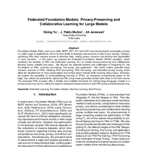 Federated Foundation Models: Privacy-Preserving and Collaborative ...