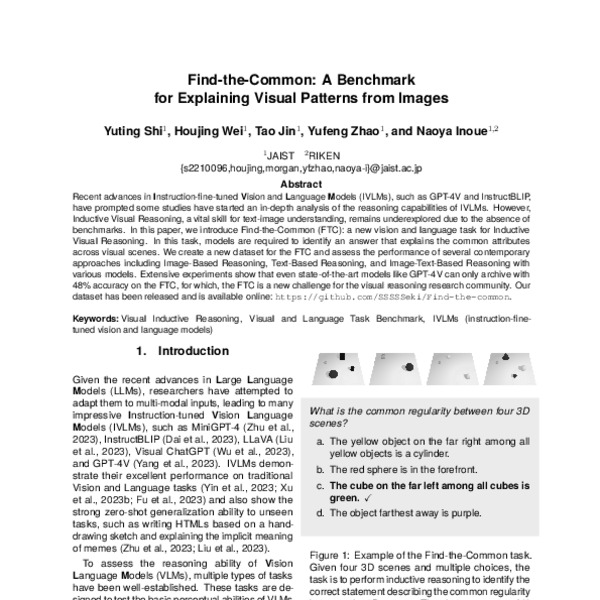 Find-the-Common: A Benchmark for Explaining Visual Patterns from Images ...