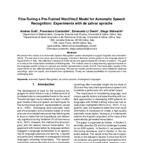Fine-Tuning a Pre-Trained Wav2Vec2 Model for Automatic Speech Recognition- Experiments with De ...