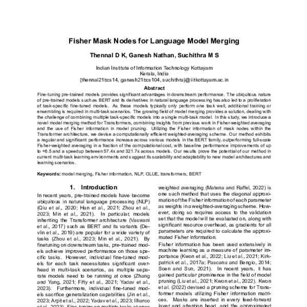 Fisher Mask Nodes for Language Model Merging - ACL Anthology
