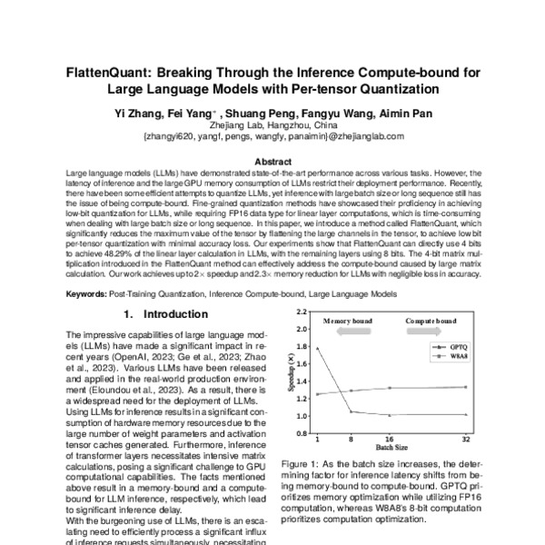 FlattenQuant: Breaking through the Inference Compute-bound for Large Language Models with Per ...