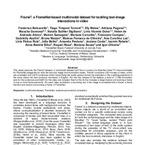 Frame2: A FrameNet-based Multimodal Dataset for Tackling Text-image ...