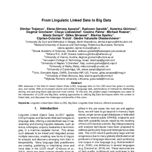 From Linguistic Linked Data to Big Data - ACL Anthology