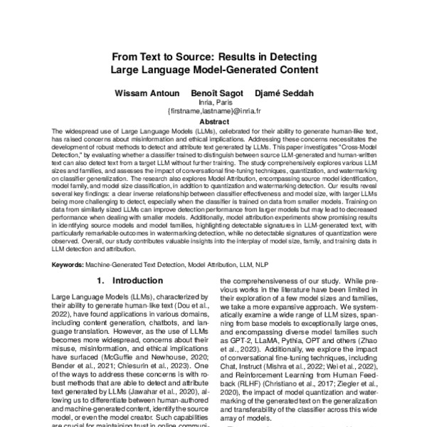 From Text to Source: Results in Detecting Large Language Model-Generated Content - ACL Anthology