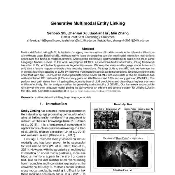 Generative Multimodal Entity Linking - ACL Anthology