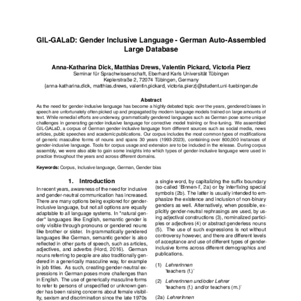 GIL-GALaD: Gender Inclusive Language - German Auto-Assembled Large ...