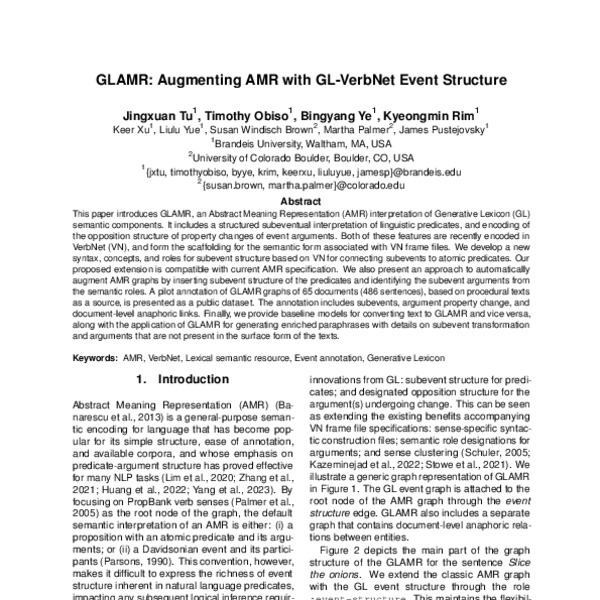 GLAMR: Augmenting AMR with GL-VerbNet Event Structure - ACL Anthology