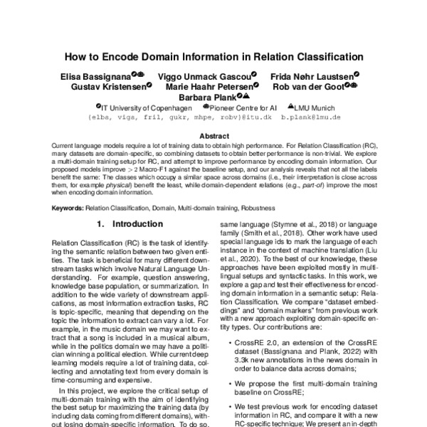 How to Encode Domain Information in Relation Classification - ACL Anthology