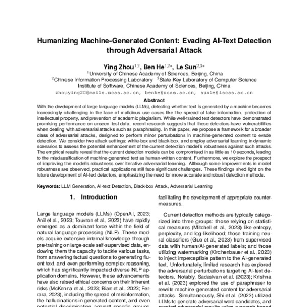 Humanizing Machine-Generated Content: Evading AI-Text Detection through Adversarial Attack - ACL ...