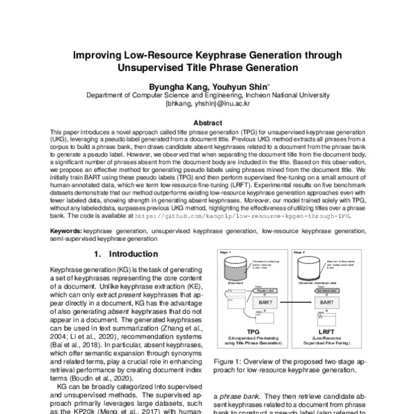 Improving Low-Resource Keyphrase Generation through Unsupervised Title Phrase Generation - ACL ...