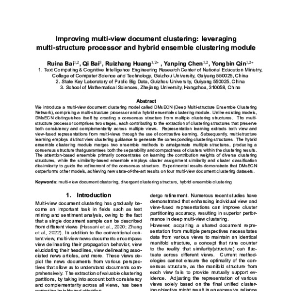 Improving Multi-view Document Clustering: Leveraging Multi-structure Processor and Hybrid ...
