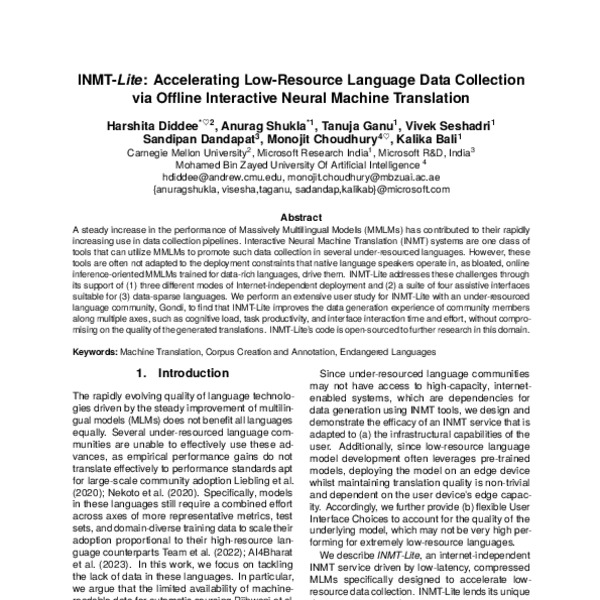 INMT-Lite: Accelerating Low-Resource Language Data Collection via Offline Interactive Neural ...