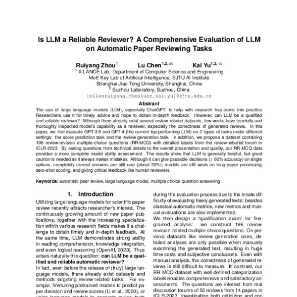 Is LLM a Reliable Reviewer? A Comprehensive Evaluation of LLM on Automatic Paper Reviewing Tasks ...