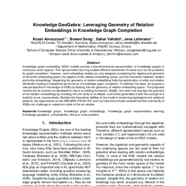 Knowledge GeoGebra: Leveraging Geometry of Relation Embeddings in Knowledge Graph Completion ...
