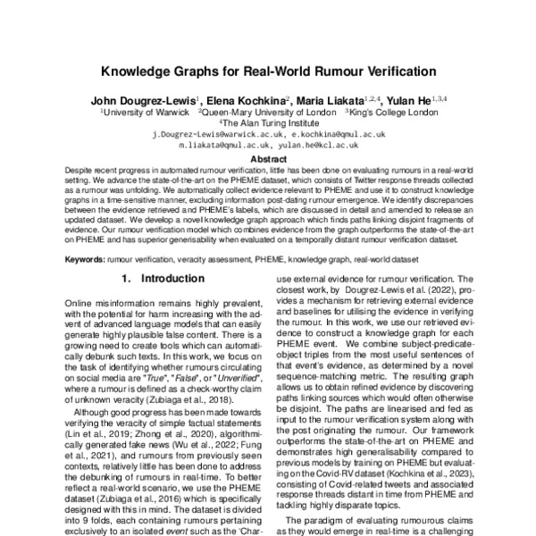 Knowledge Graphs for Real-World Rumour Verification - ACL Anthology