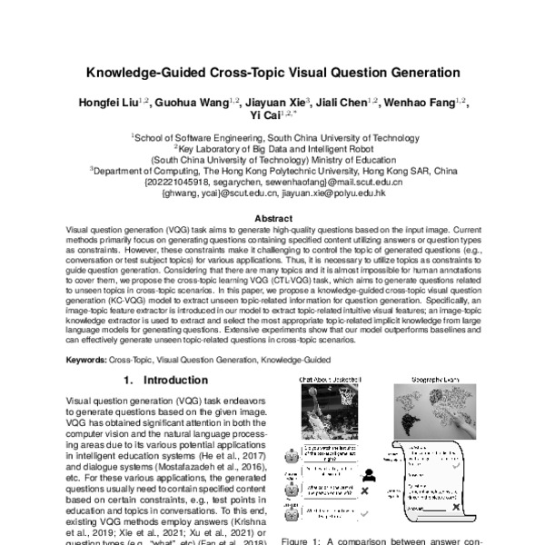 Knowledge-Guided Cross-Topic Visual Question Generation - ACL Anthology
