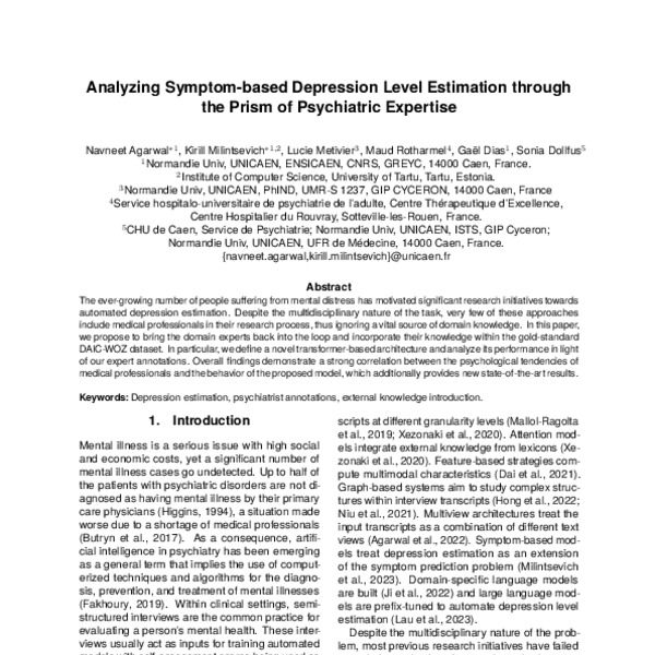 Analyzing Symptom-based Depression Level Estimation through the Prism ...