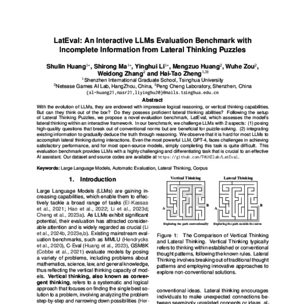 LatEval: An Interactive LLMs Evaluation Benchmark with Incomplete ...