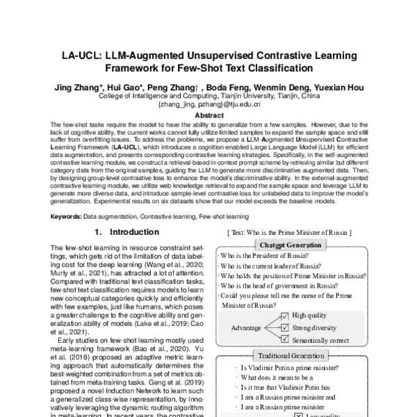 LA-UCL: LLM-Augmented Unsupervised Contrastive Learning Framework for Few-Shot Text ...