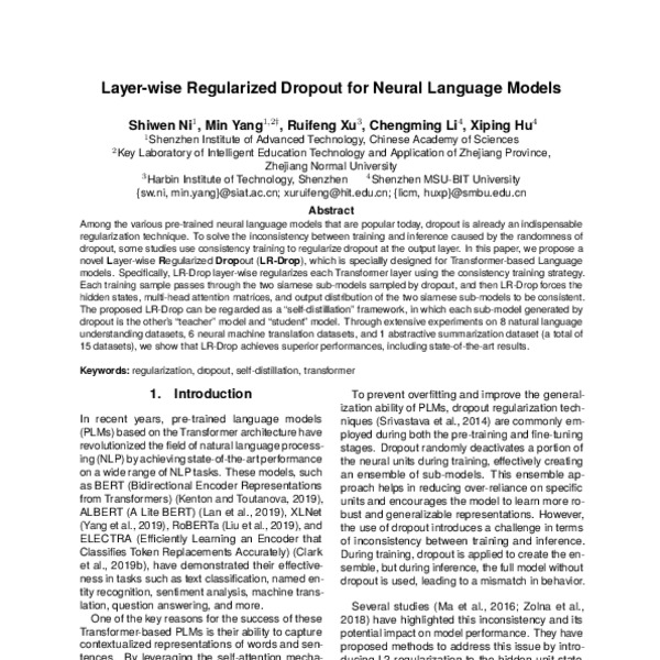 Layer-wise Regularized Dropout for Neural Language Models - ACL Anthology
