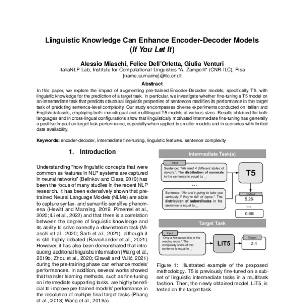 Linguistic Knowledge Can Enhance Encoder Decoder Models If You Let It Acl Anthology