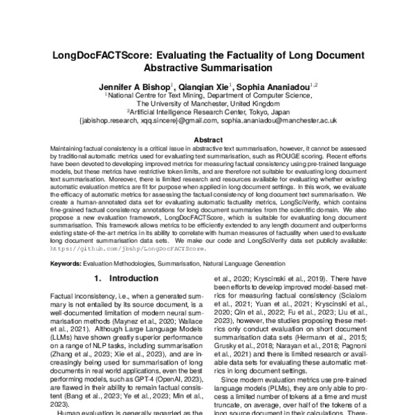 LongDocFACTScore: Evaluating the Factuality of Long Document Abstractive Summarisation - ACL ...