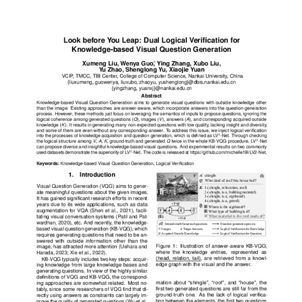 Look before You Leap: Dual Logical Verification for Knowledge-based Visual Question Generation ...