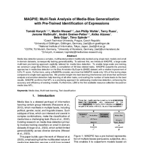 MAGPIE: Multi-Task Analysis of Media-Bias Generalization with Pre-Trained Identification of ...