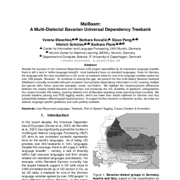 MaiBaam: A Multi-Dialectal Bavarian Universal Dependency Treebank - ACL Anthology