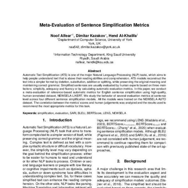 Meta-Evaluation of Sentence Simplification Metrics - ACL Anthology