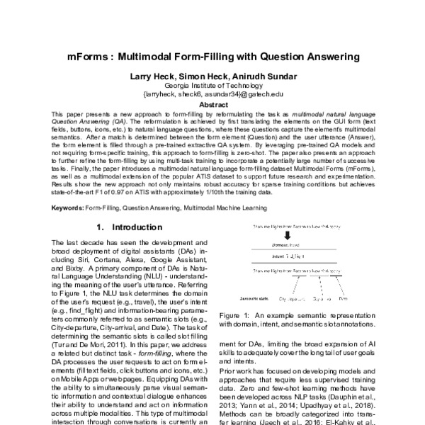 mForms : Multimodal Form Filling with Question Answering - ACL Anthology