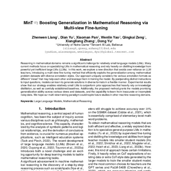 MinT: Boosting Generalization in Mathematical Reasoning via Multi-view Fine-tuning - ACL Anthology