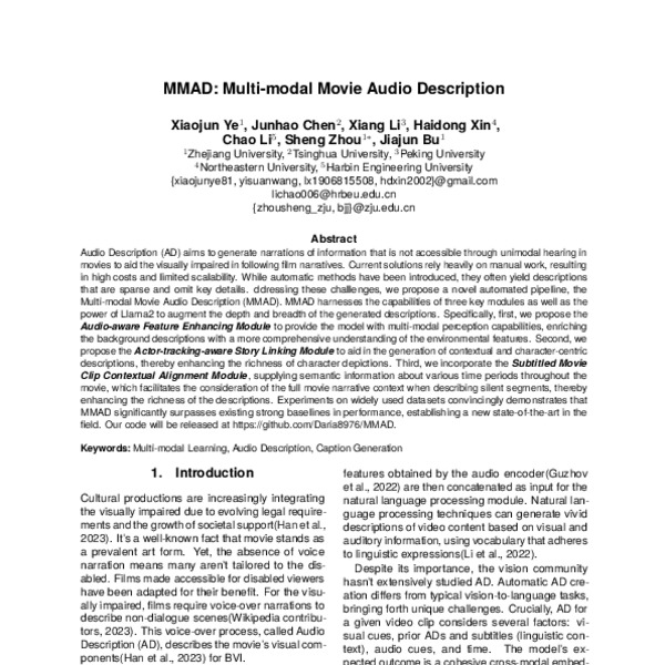 MMAD:Multi-modal Movie Audio Description - ACL Anthology