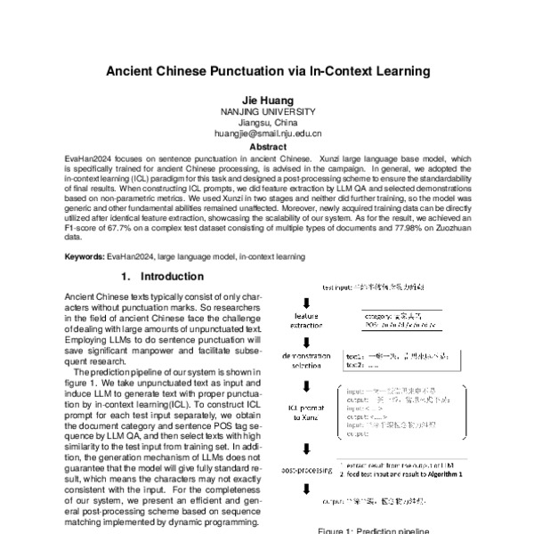 Ancient Chinese Punctuation via In-Context Learning - ACL Anthology