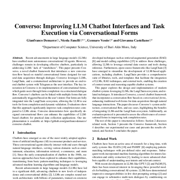 Converso: Improving LLM Chatbot Interfaces and Task Execution via Conversational Form - ACL ...