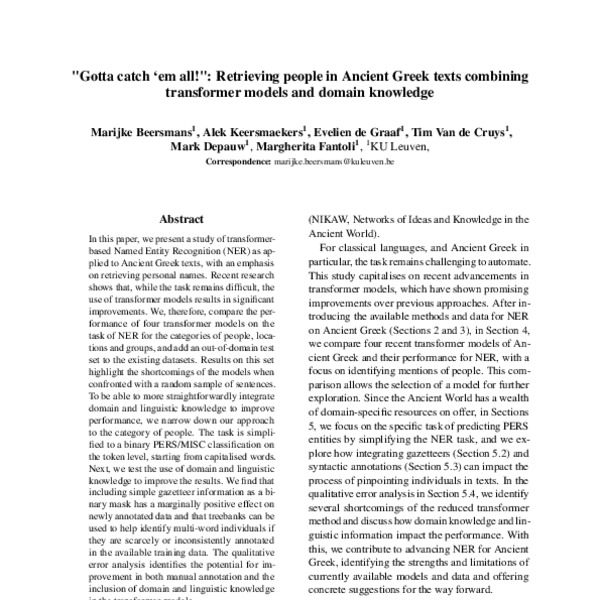 “Gotta catch ‘em all!”: Retrieving people in Ancient Greek texts ...