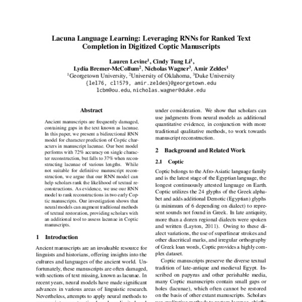 Lacuna Language Learning: Leveraging RNNs for Ranked Text Completion in ...