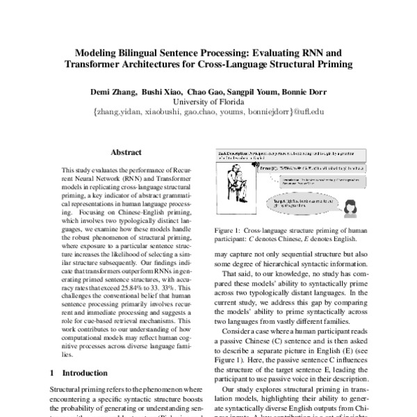 Modeling Bilingual Sentence Processing: Evaluating RNN and Transformer Architectures for Cross ...