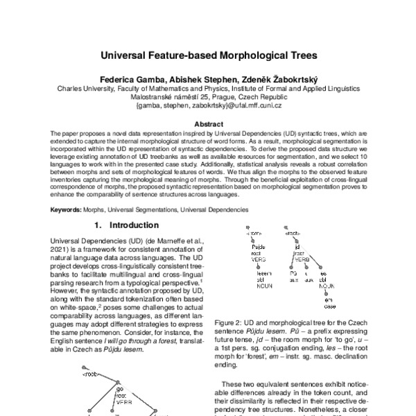 Universal Feature-based Morphological Trees - ACL Anthology