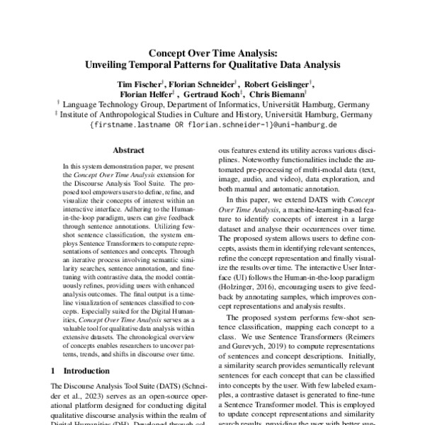 Concept Over Time Analysis Unveiling Temporal Patterns For Qualitative Data Analysis Acl