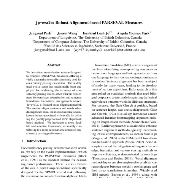Jp Evalb Robust Alignment Based Parseval Measures Acl Anthology