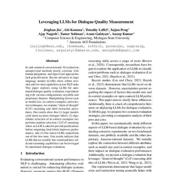 Leveraging LLMs for Dialogue Quality Measurement - ACL Anthology