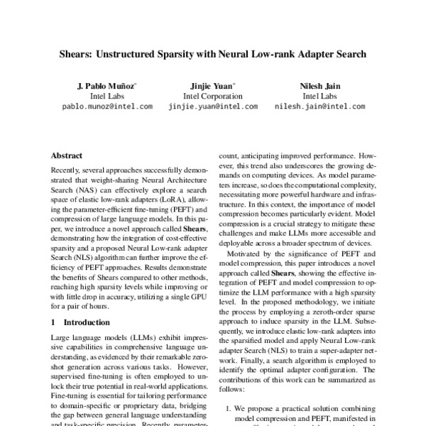 Shears: Unstructured Sparsity with Neural Low-rank Adapter Search - ACL ...