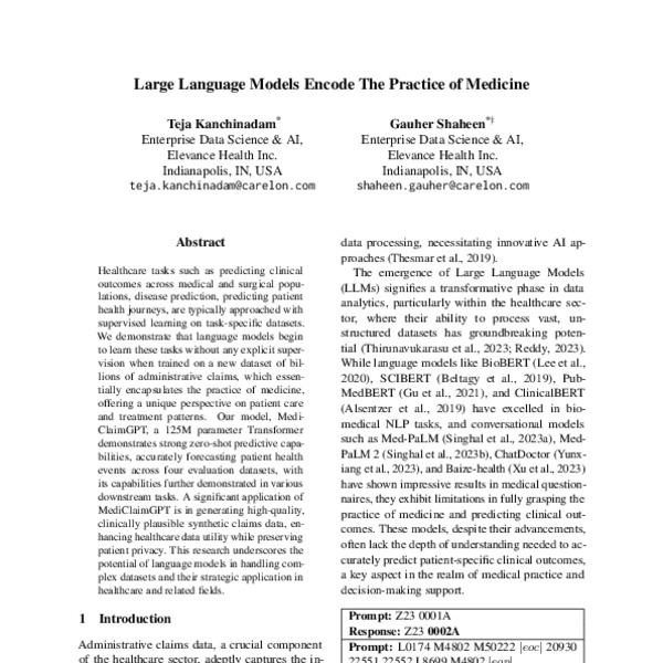Large Language Models Encode the Practice of Medicine - ACL Anthology