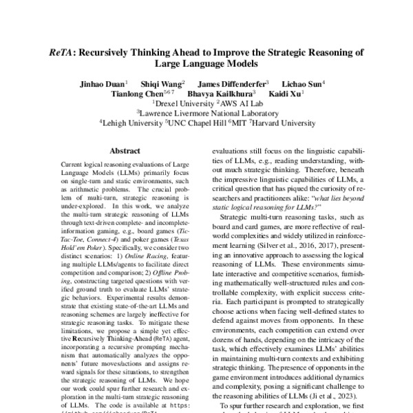 ReTA: Recursively Thinking Ahead to Improve the Strategic Reasoning of ...