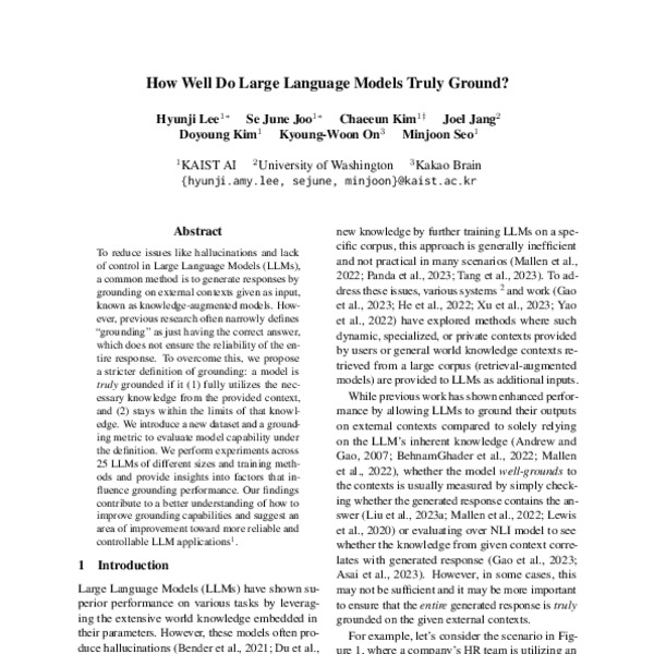 How Well Do Large Language Models Truly Ground? - ACL Anthology