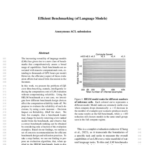 Efficient Benchmarking (of Language Models) - ACL Anthology