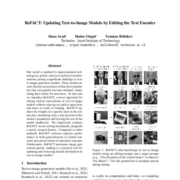 Refact Updating Text To Image Models By Editing The Text Encoder Acl